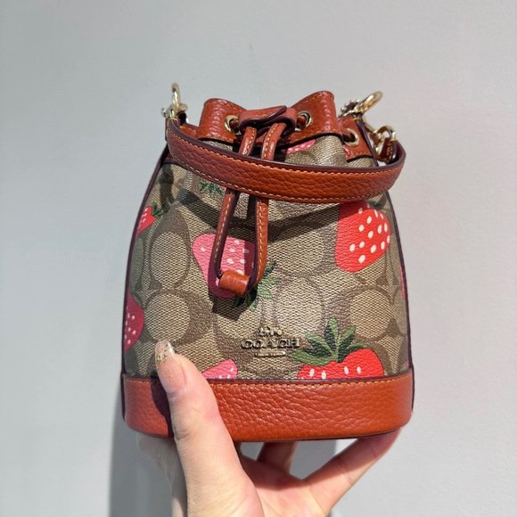 Coach | Bags | Coach Mini Dempsey Bucket Bag In Signature Canvas With ...